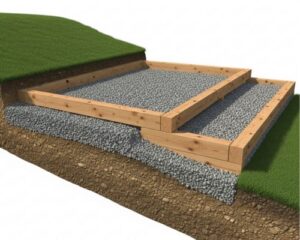 2- Gravel Pad with Timber Frame (Boxed Gravel Base)